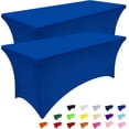 2 Pack Spandex Fitted Tablecloths for Rectangle Tables 5FT, Elastic ...