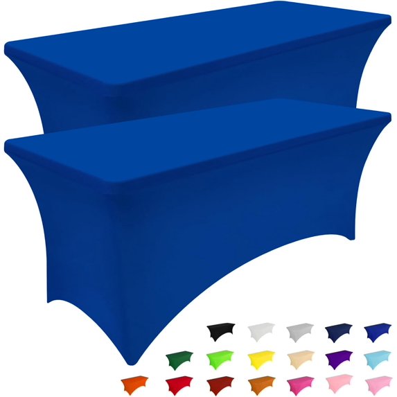 2 Pack Spandex Fitted Tablecloths for Rectangle Tables 5FT, Elastic ...