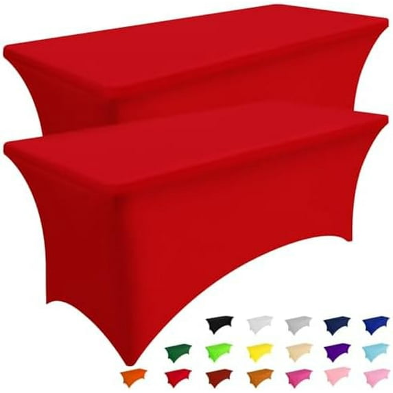 2 Pack Spandex Table Cloth 4FT, Elastic Fitted Stretch Tablecloths ...