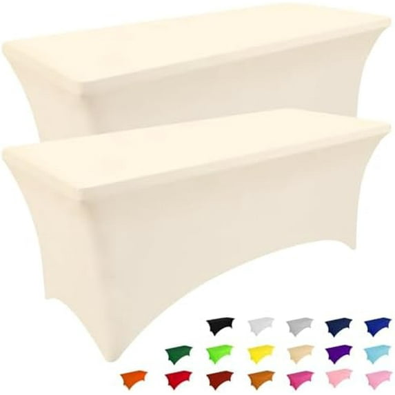 2 Pack Spandex Table Cloth 4FT, Elastic Fitted Stretch Tablecloths ...