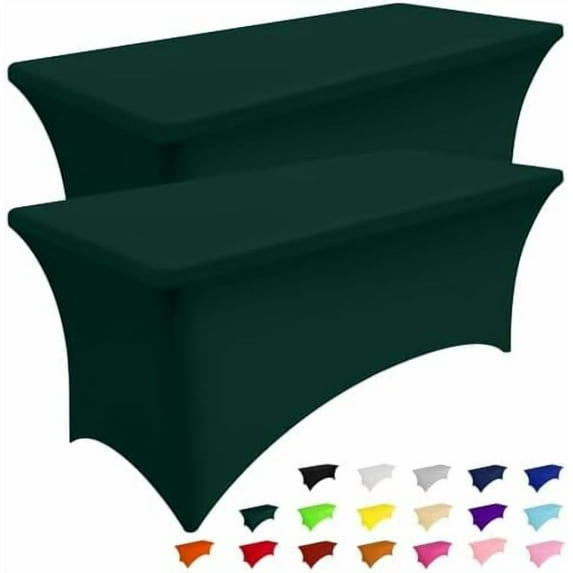 2 Pack Spandex Table Cloth 5FT, Elastic Fitted Stretch Tablecloths ...