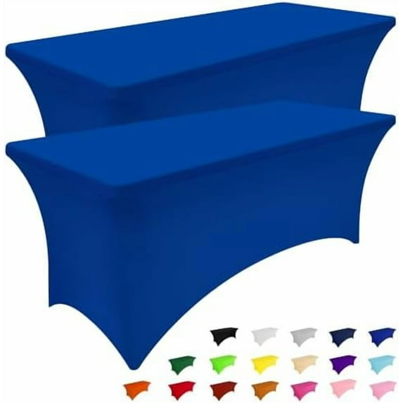 2 Pack Spandex Table Cloth 6FT, Elastic Fitted Stretch Tablecloths for ...