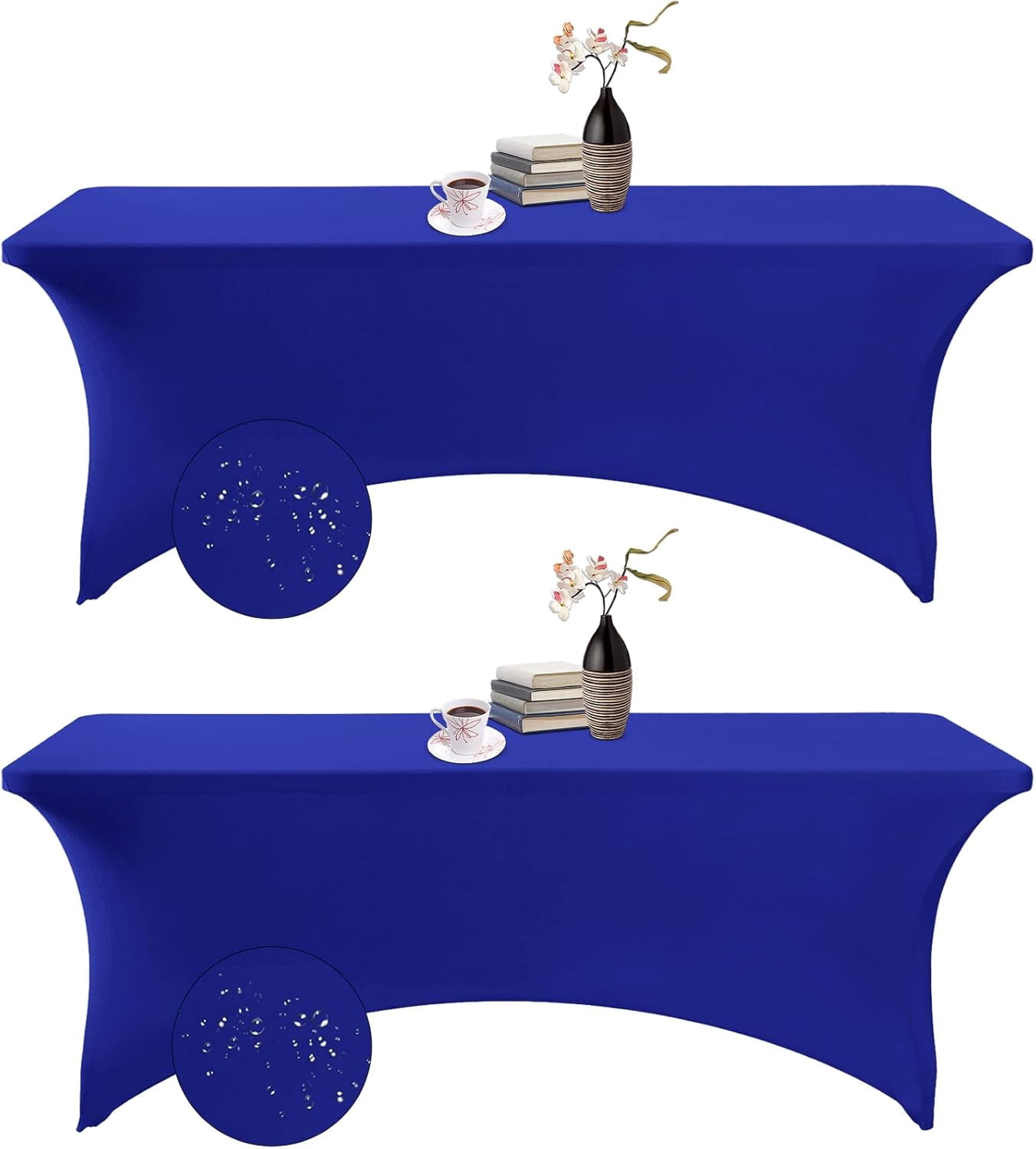 2-Pack Spandex Waterproof Table Covers 8ft, Spandex 8ft Waterproof ...
