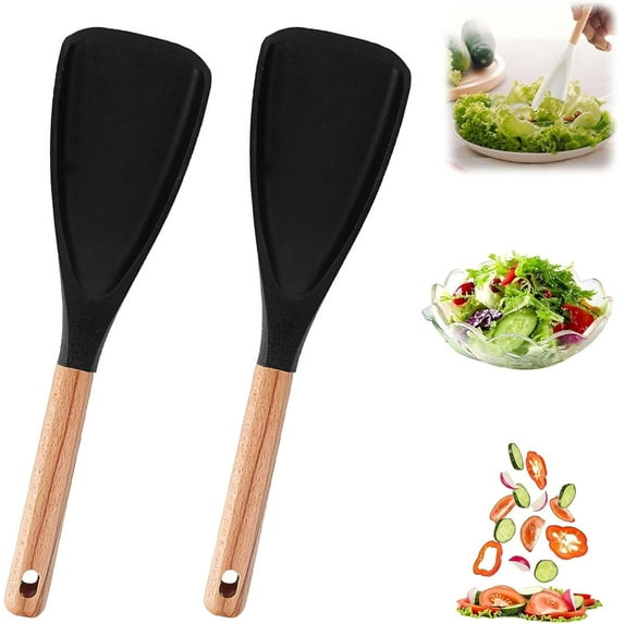 2 Pack Spatula Spoon Silicone Heat Resistant, Multi Function Spoon with ...