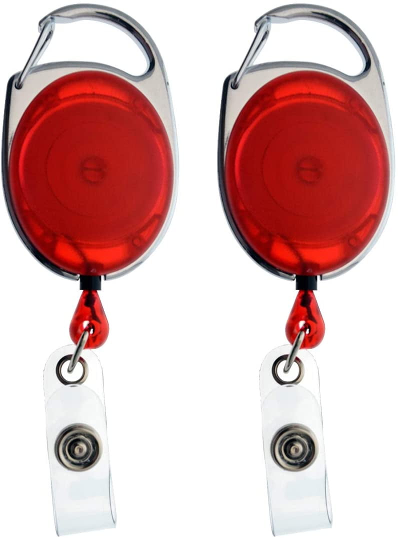 2 Pack - Specialist ID Premium Retractable Badge Reels with Carabiner ...