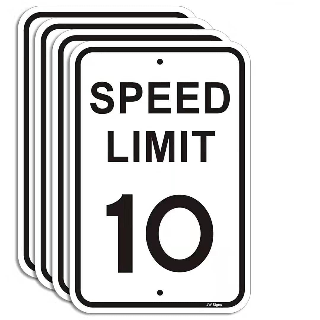 2-Pack Speed Limit 10 MPH Sign Slow Down Traffic Sign 12"x16" Rust Free ...