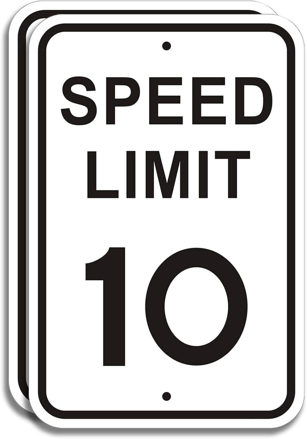 2 Pack Speed Limit 10 MPH Signs - 12"x18"Slow Down Traffic Sign - UV ...