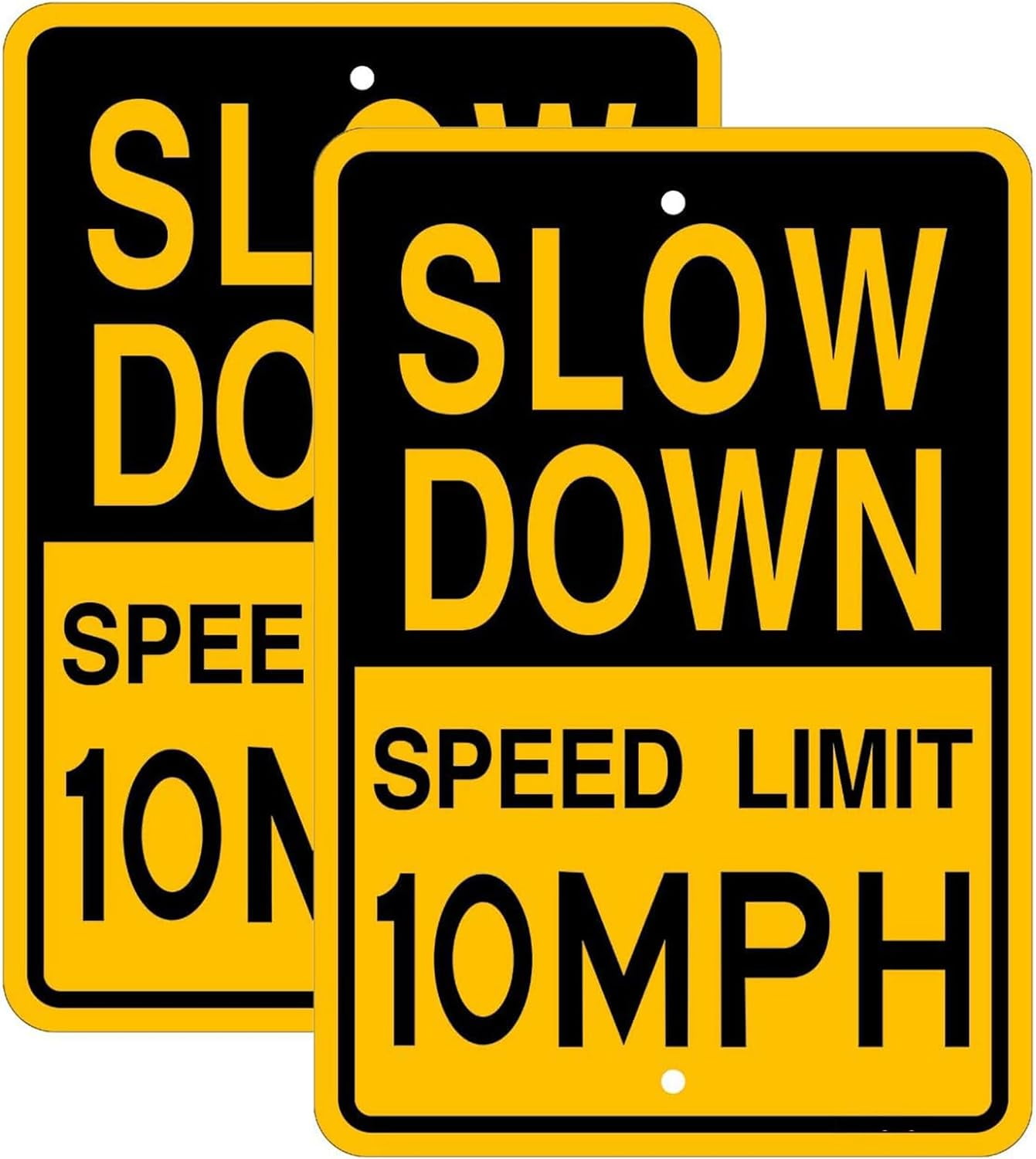 (2 Pack) Speed Limit 25 MPH Sign-12"x16"Slow Down Traffic Sign - UV ...