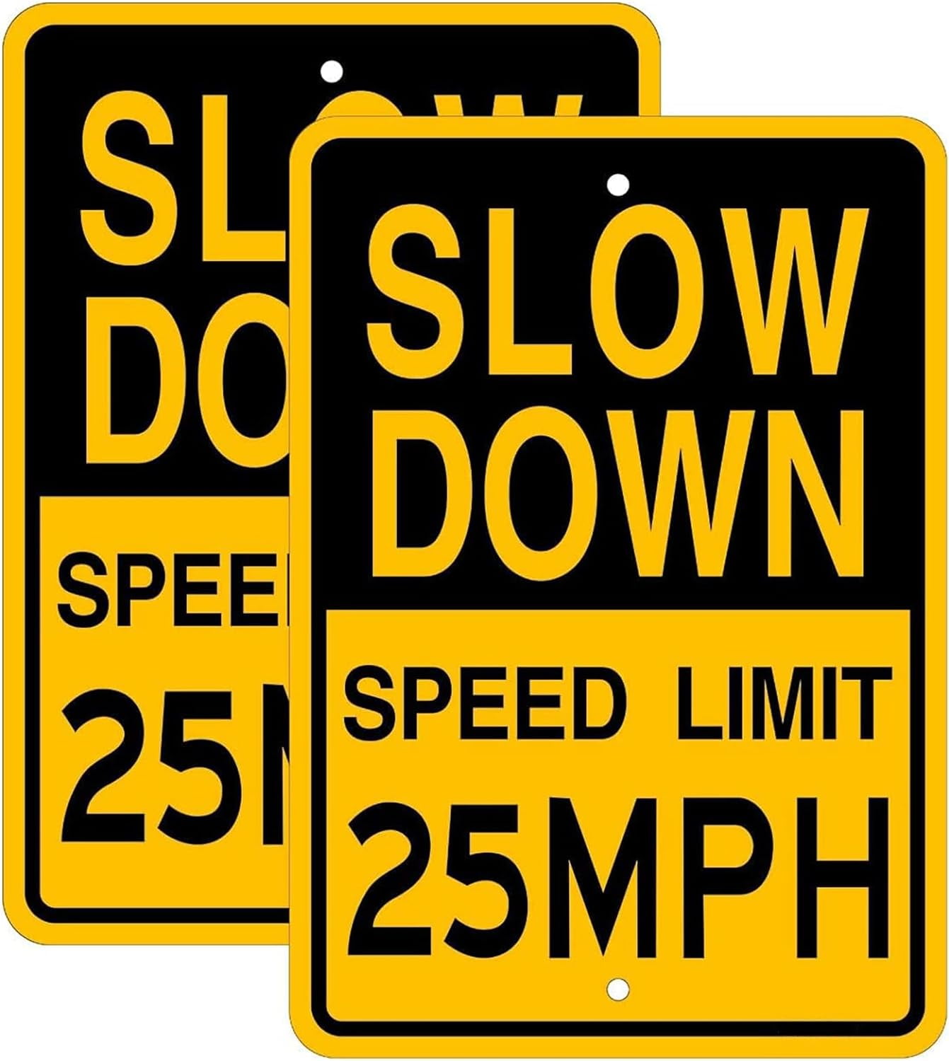 (2 Pack) Speed Limit 25 MPH Sign-12"x18"Slow Down Traffic Sign - UV ...