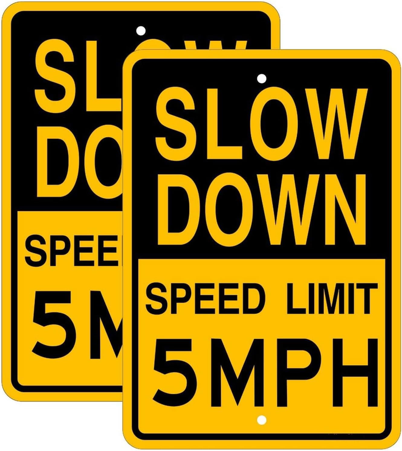 (2 Pack) Speed Limit 5 MPH Sign-12"x18"Slow Down Traffic Sign - UV ...