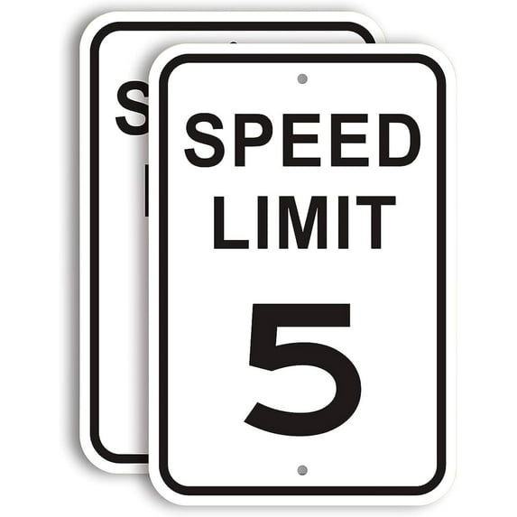 2 Pack Speed Limit 5 MPH Signs - 12"x18"Slow Down Traffic Sign - UV ...