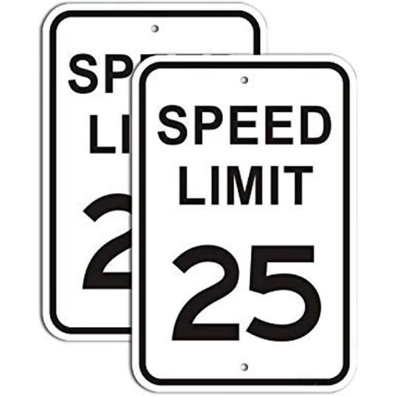 2 Pack Speed Limit 5 MPH Signs - 12"x18"Slow Down Traffic Sign - UV ...
