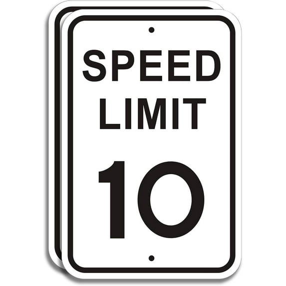 2 Pack Speed Limit 5 MPH Signs - 12"x18"Slow Down Traffic Sign - UV ...