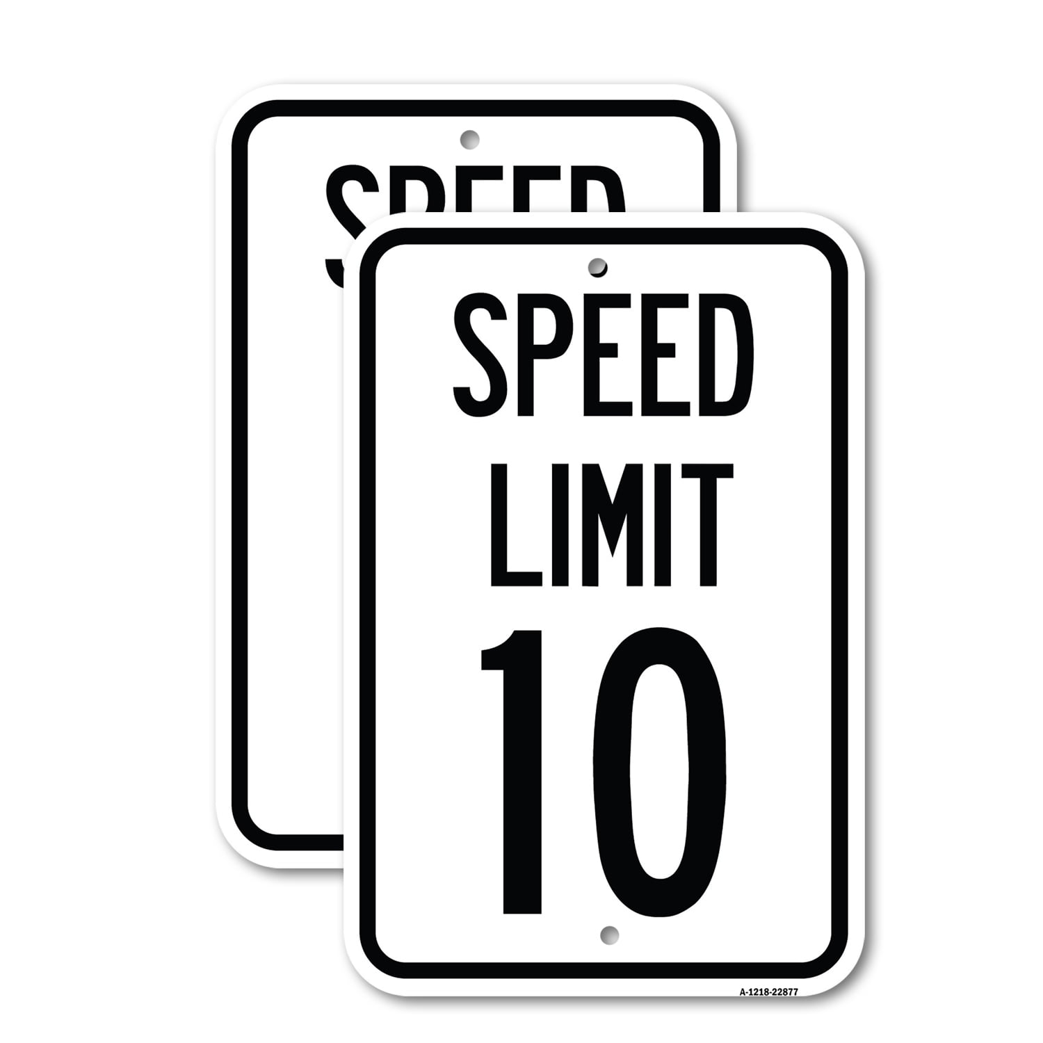 (2 Pack) Speed Reduction Sign Speed Limit 10 Mph | 12" X 18" Heavy ...