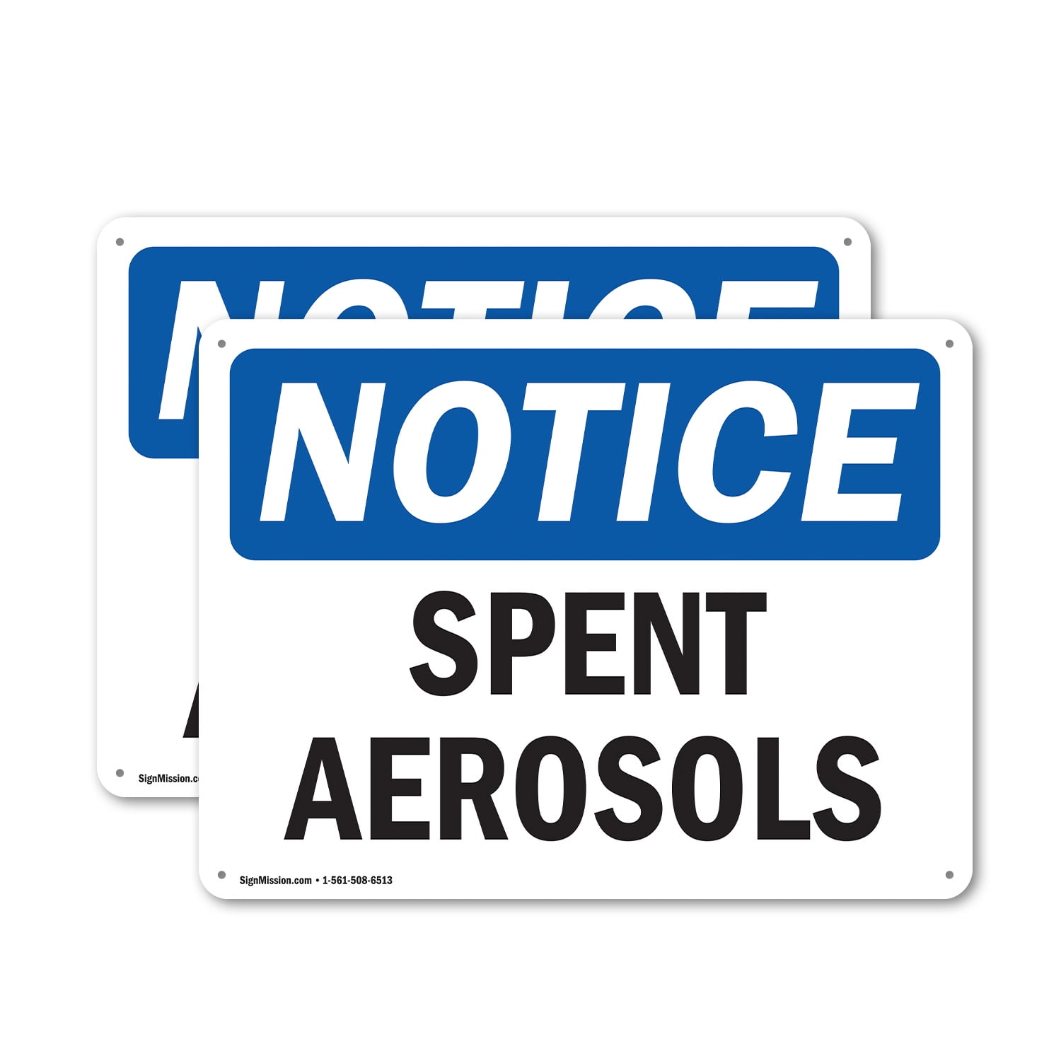 (2 Pack) Spent Aerosols OSHA Notice Sign 10 Inch X 7 Inch Indoor ...