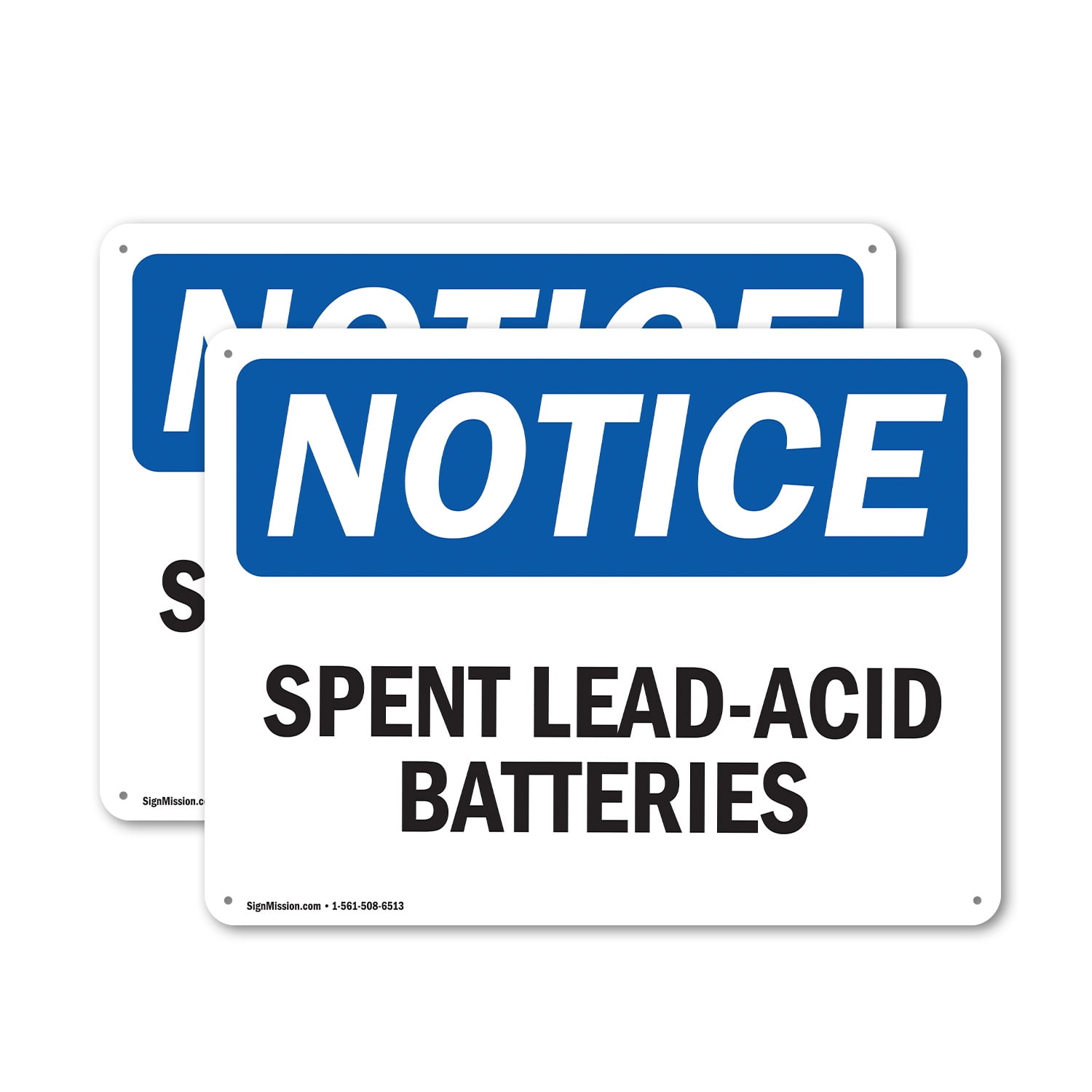 (2 Pack) Spent Lead-Acid Batteries OSHA Notice Sign 24 Inch X 18 Inch ...