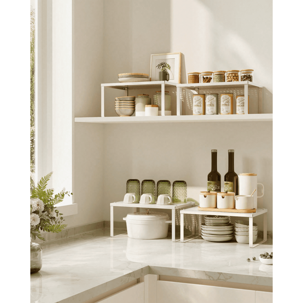 2 Pack Spice Rack, Cabinet Shelf Organizers, Shelf Organizer ...