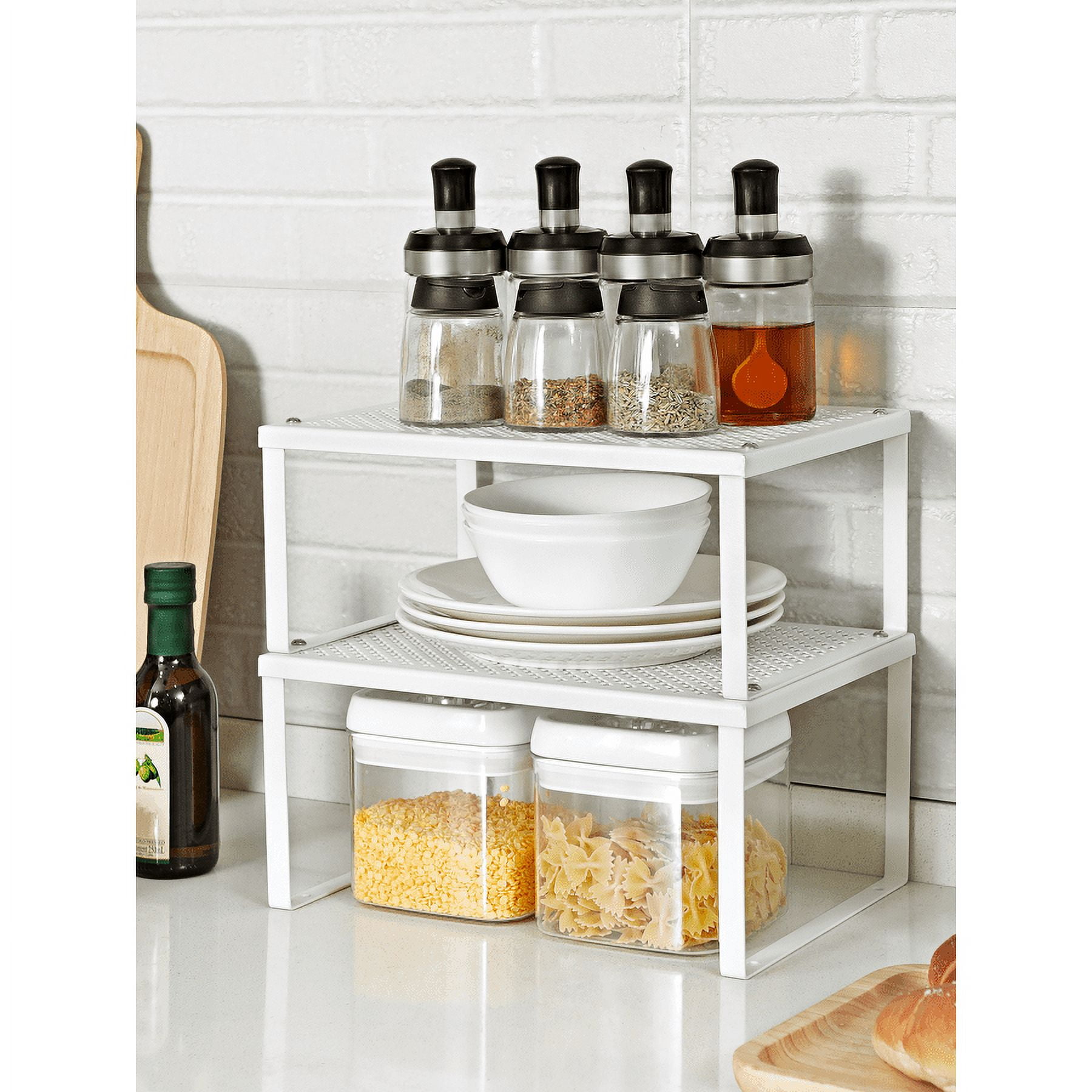 2 Pack Spice Rack, Cabinet Shelf Organizers, Shelf Organizer ...