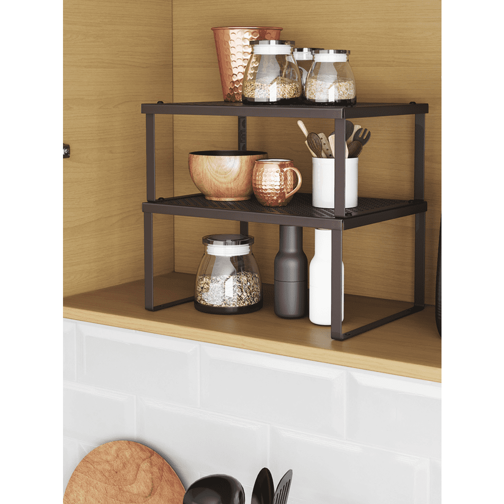 2 Pack Spice Rack, Cabinet Shelf Organizers, Shelf Organizer ...