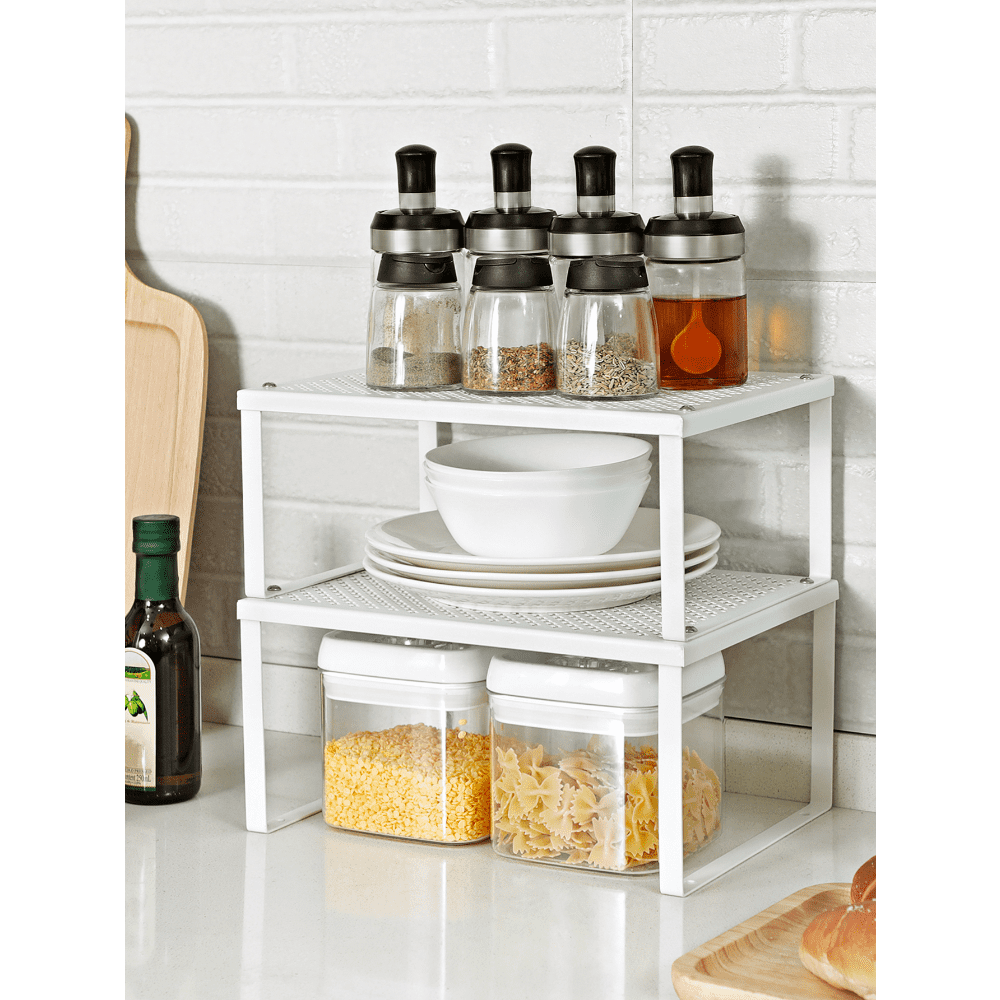 2 Pack Spice Rack, Cabinet Shelf Organizers, Shelf Organizer ...