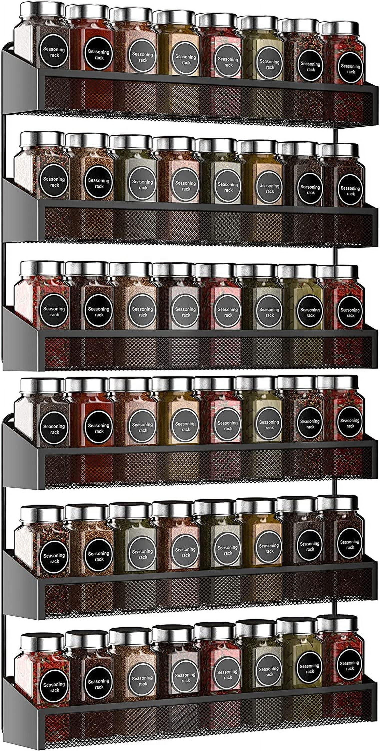 2 Pack Spice Rack Organizer, 3 Tier Counter-top Stand or Wall Mounted Storage Rack Hanging Shelf ...