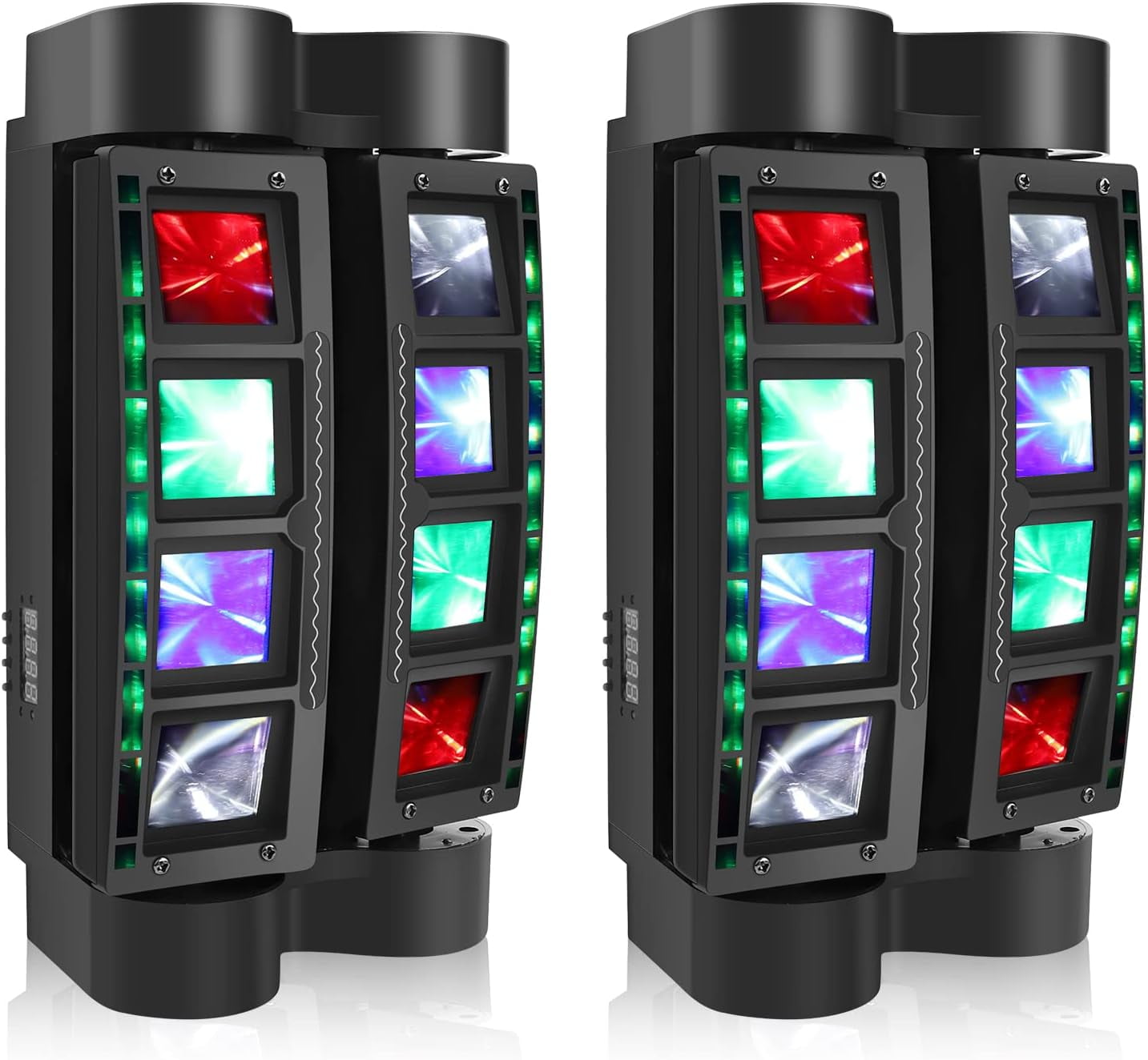 2 Pack Spider Moving Head Light with 8x10W RGBW LEDs Beam DJ Lights and ...
