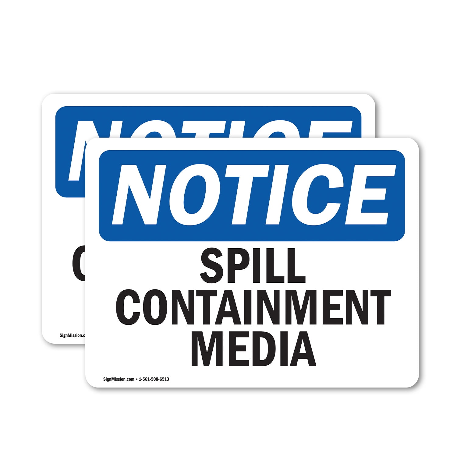 (2 Pack) Spill Containment Media OSHA Notice Sign 18 Inch X 12 Inch ...