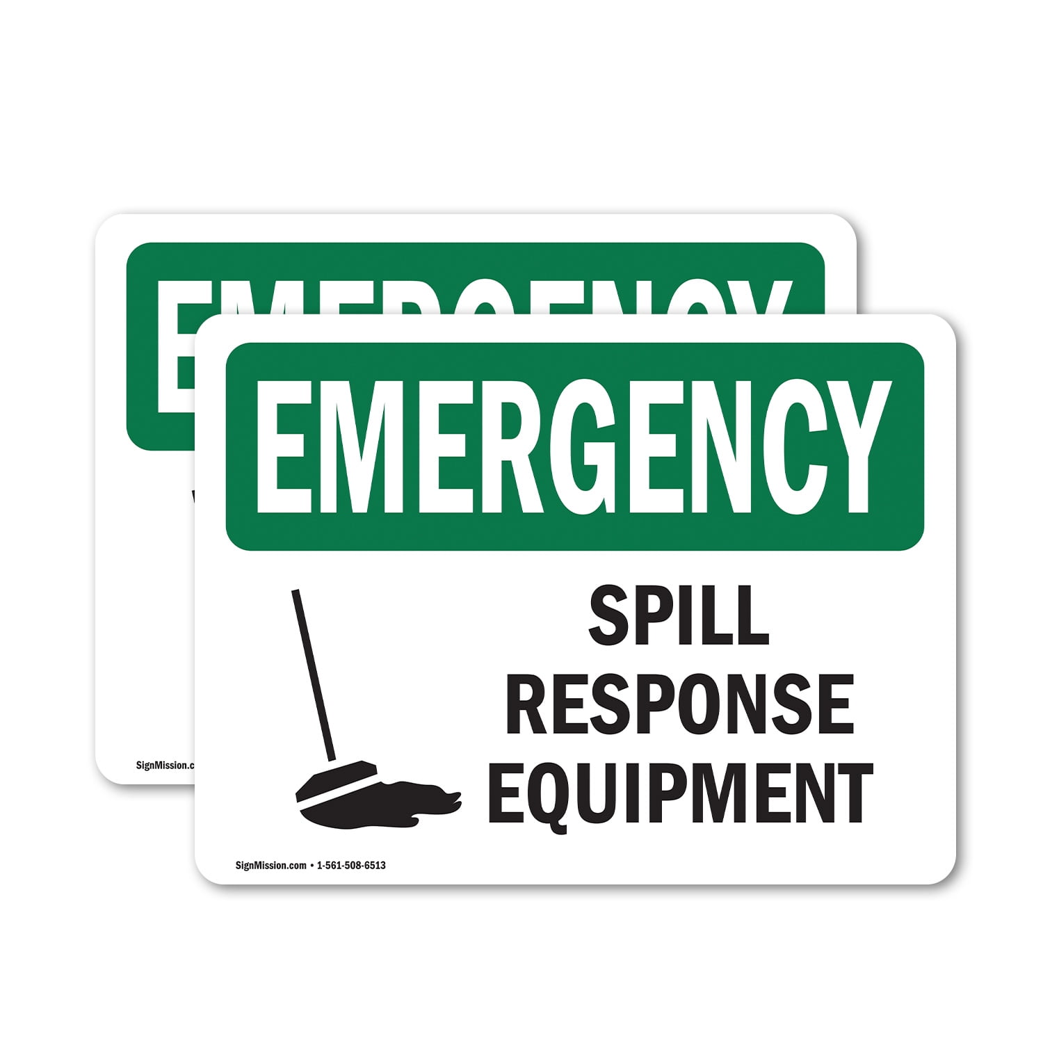 (2 Pack) Spill Response Equipment OSHA Emergency Sign 5 Inch X 3.5 Inch ...
