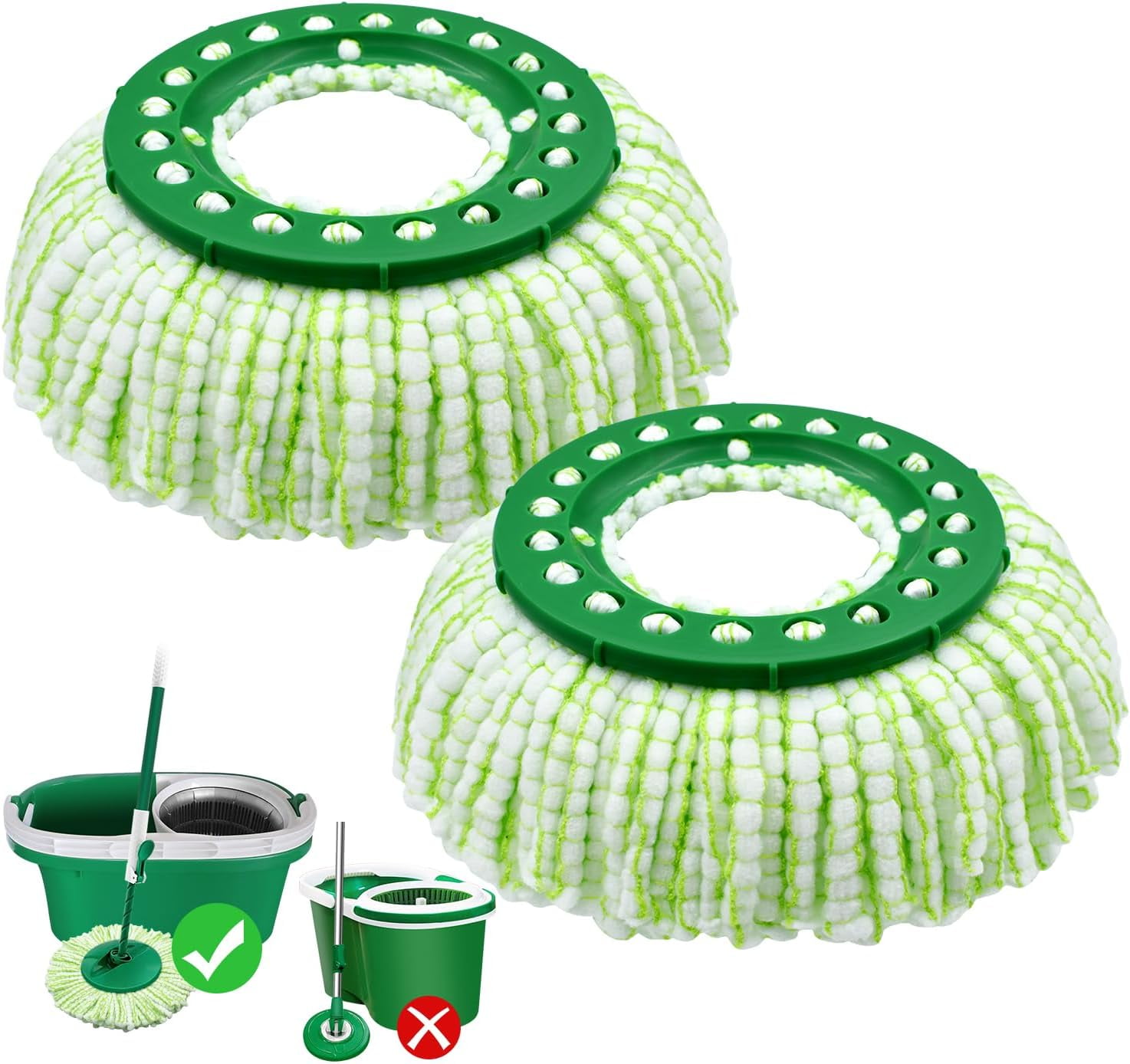 2 Pack Spin Mop Head Compatible with Libman 𝐓𝐨𝐫𝐧𝐚𝐝𝐨 Spin Mop System,Large Microfiber Round Spin ...
