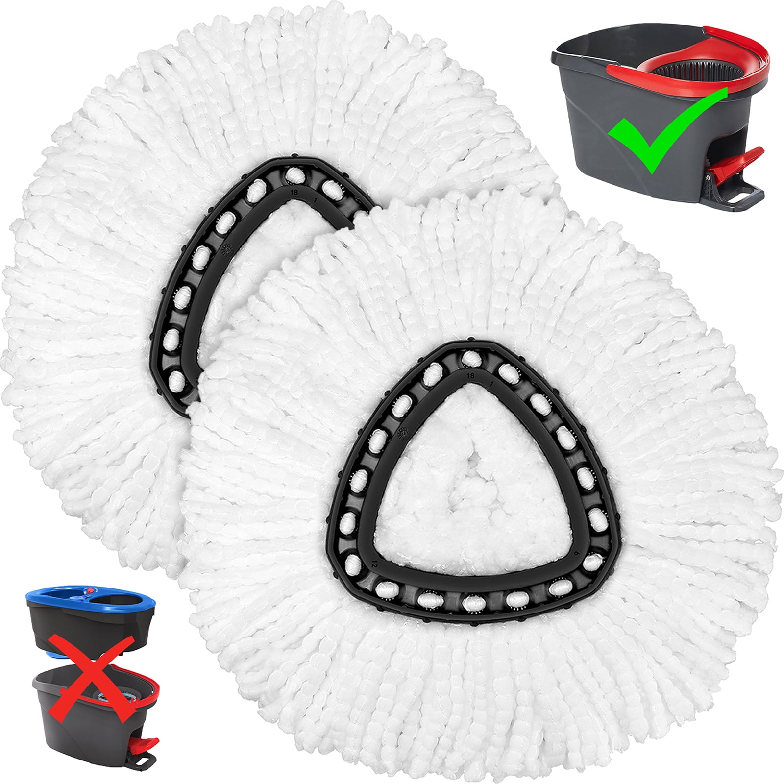Bonison 2 Pack Spin Mop Refill - Microfiber Replacement Head, Easy ...