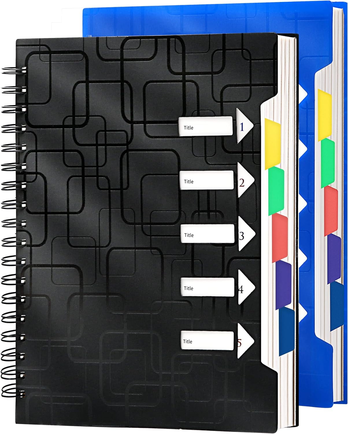 2 Pack Spiral Notebook for Work 5 Subject Notebook with Dividers Tabs ...