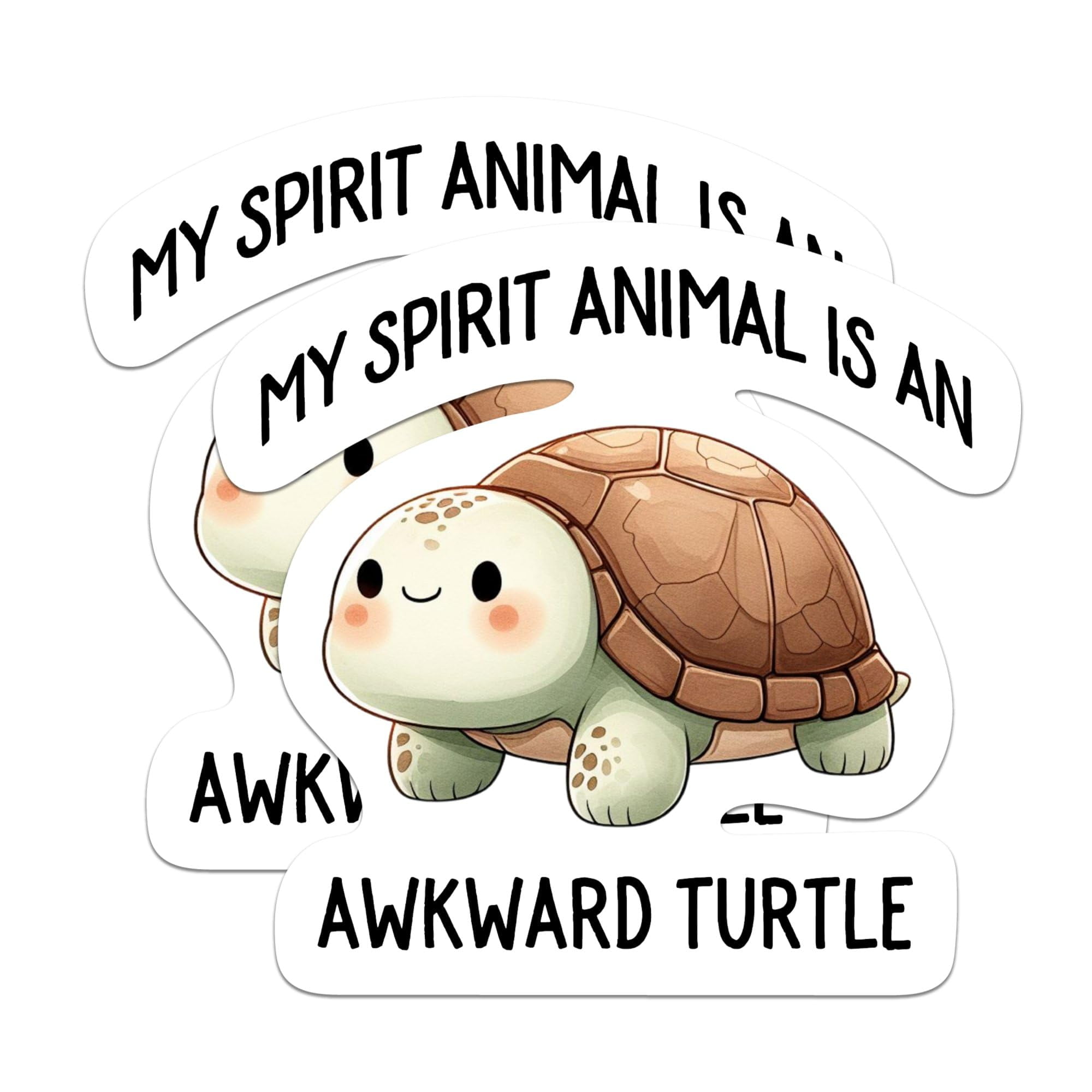 (2 Pack) My Spirit Animal is an Awkward Turtle Stickers - Cute Social ...