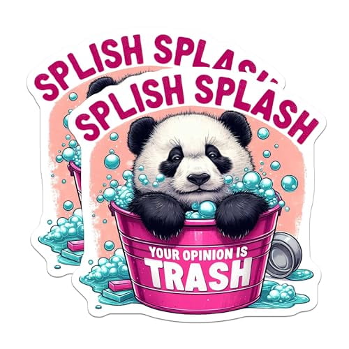 (2 Pack) Splish Splash Magnets - Funny Panda Bath Magnets - Cute Trash ...