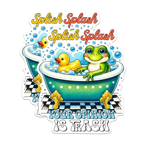 (2 Pack) Splish Splash Your Opinion is Trash Stickers - Funny Punny ...