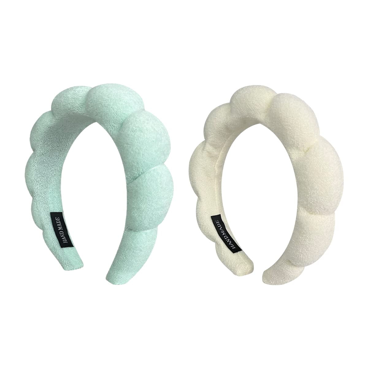 2 Pack Sponge Spa Makeup Headband, Puffy Spa Headband Skincare Headband ...