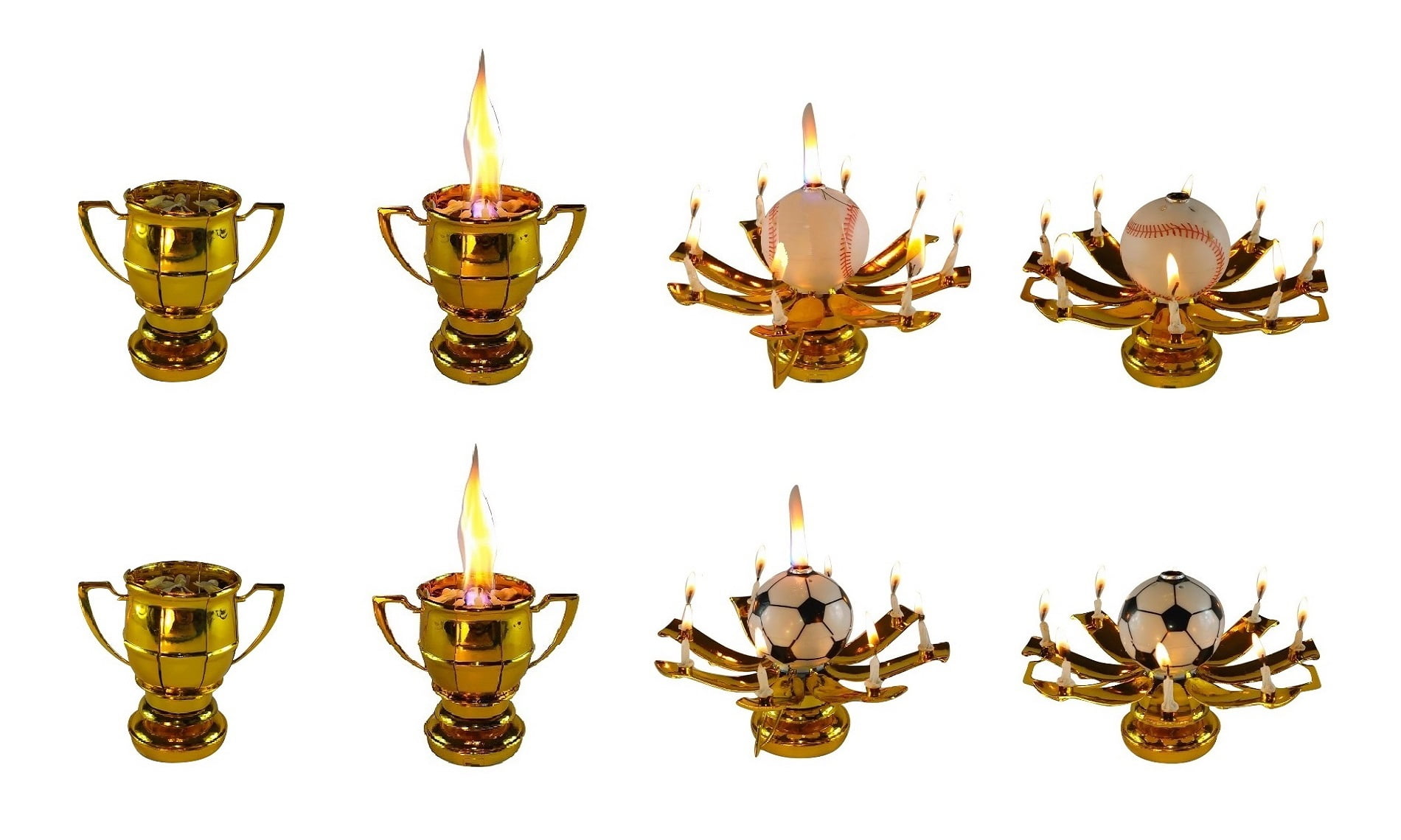 2 Pack Sport Ball Trophy Birthday Exciting Candle – (Soccer and ...