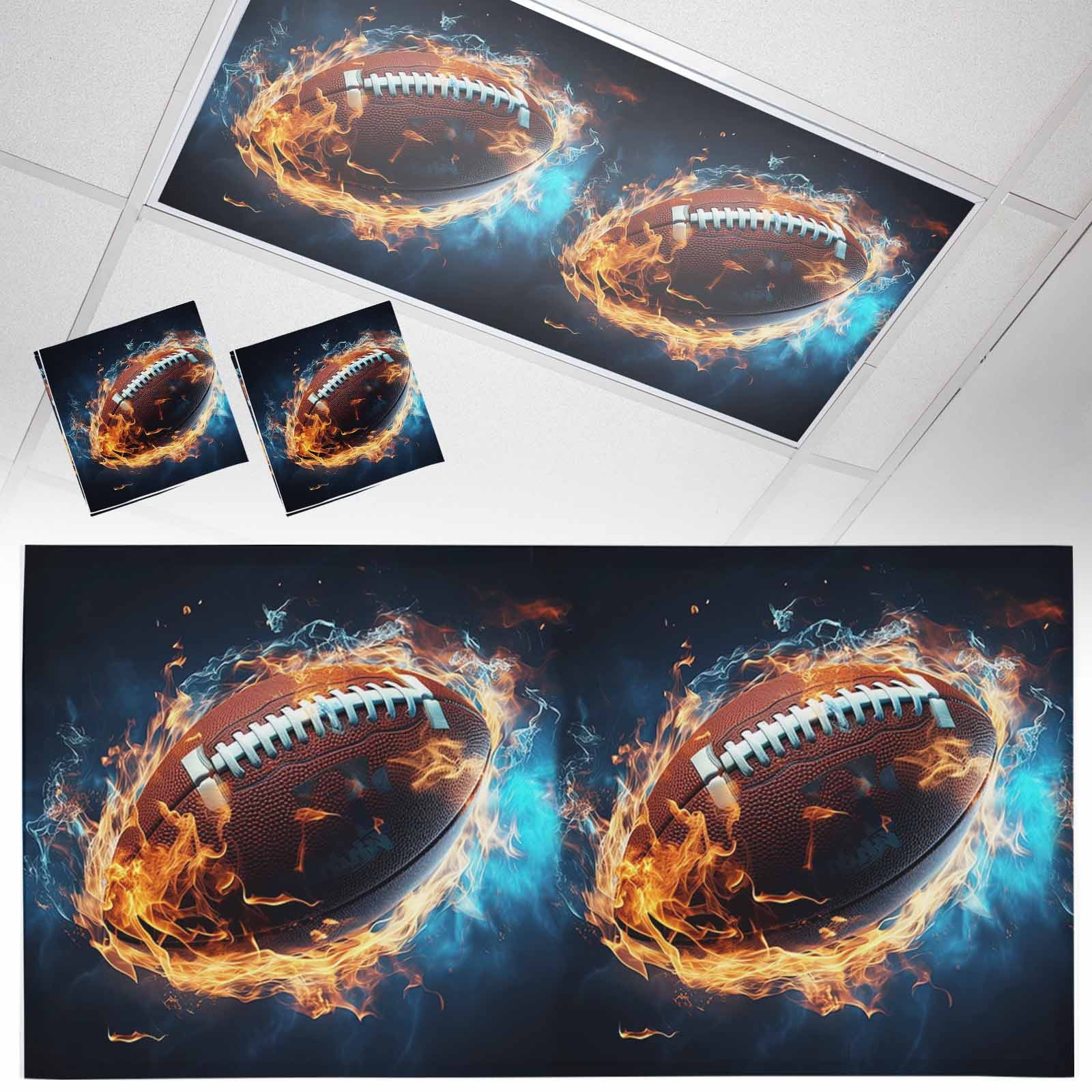 2 Pack Sport Football Fluorescent Light Covers for Ceiling Lights with ...