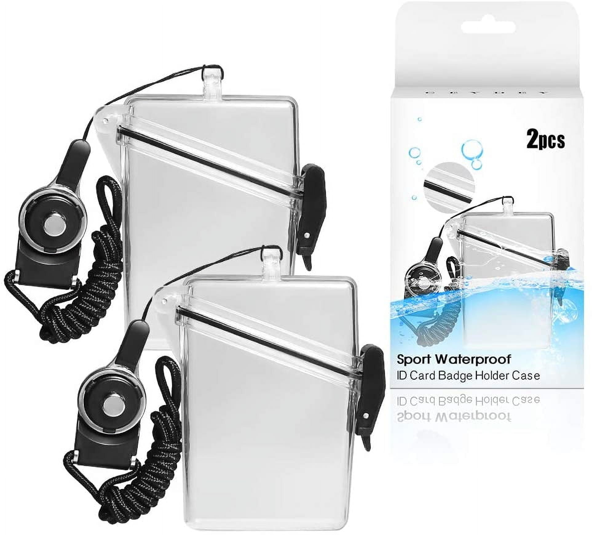 2 Pack Sport Waterproof ID Card Badge Holder Case with Lanyard Cover ...