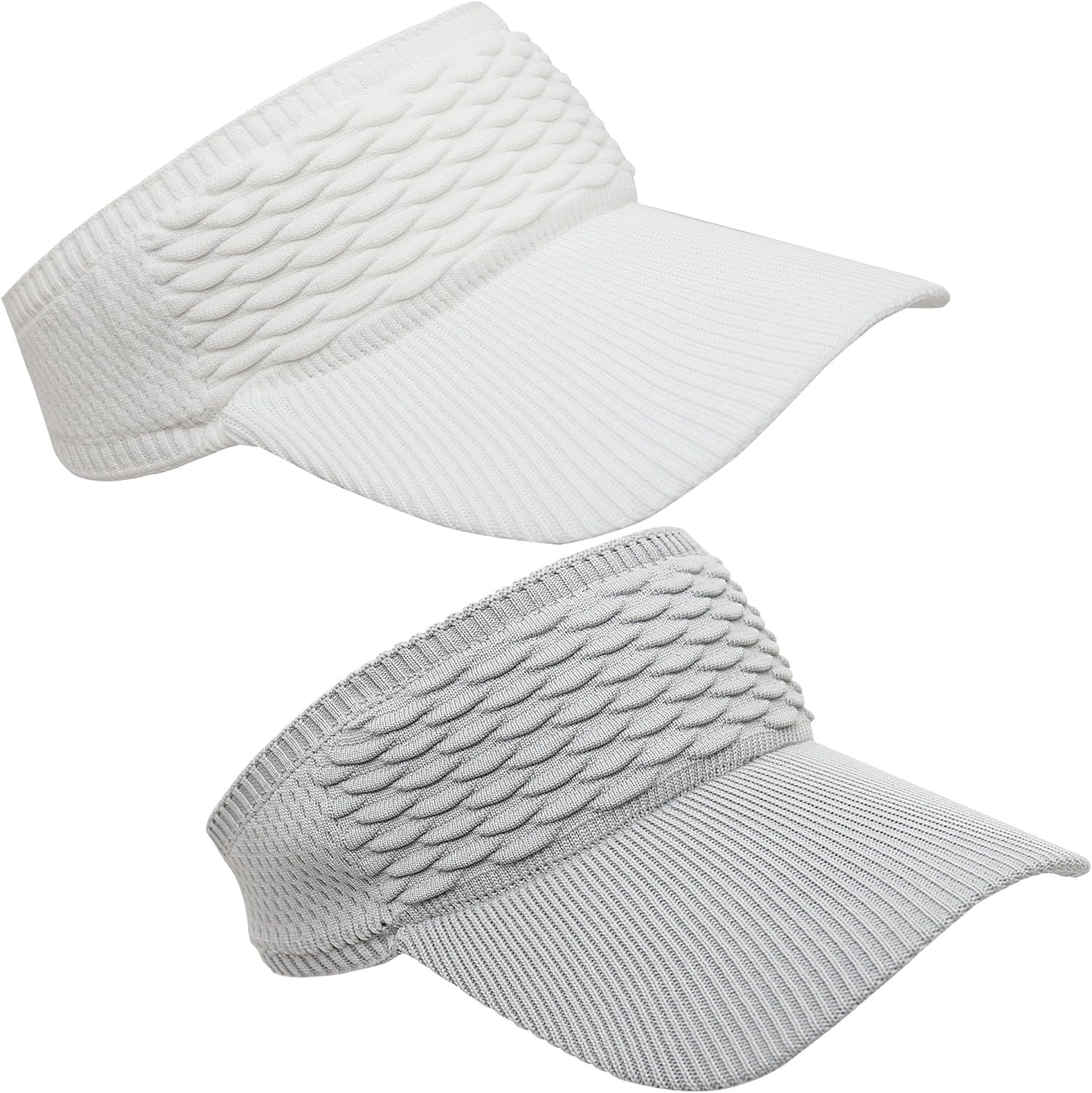 2 Pack Sports Knitted Sun Visor Hat for Women Men Adjustable Knitting ...
