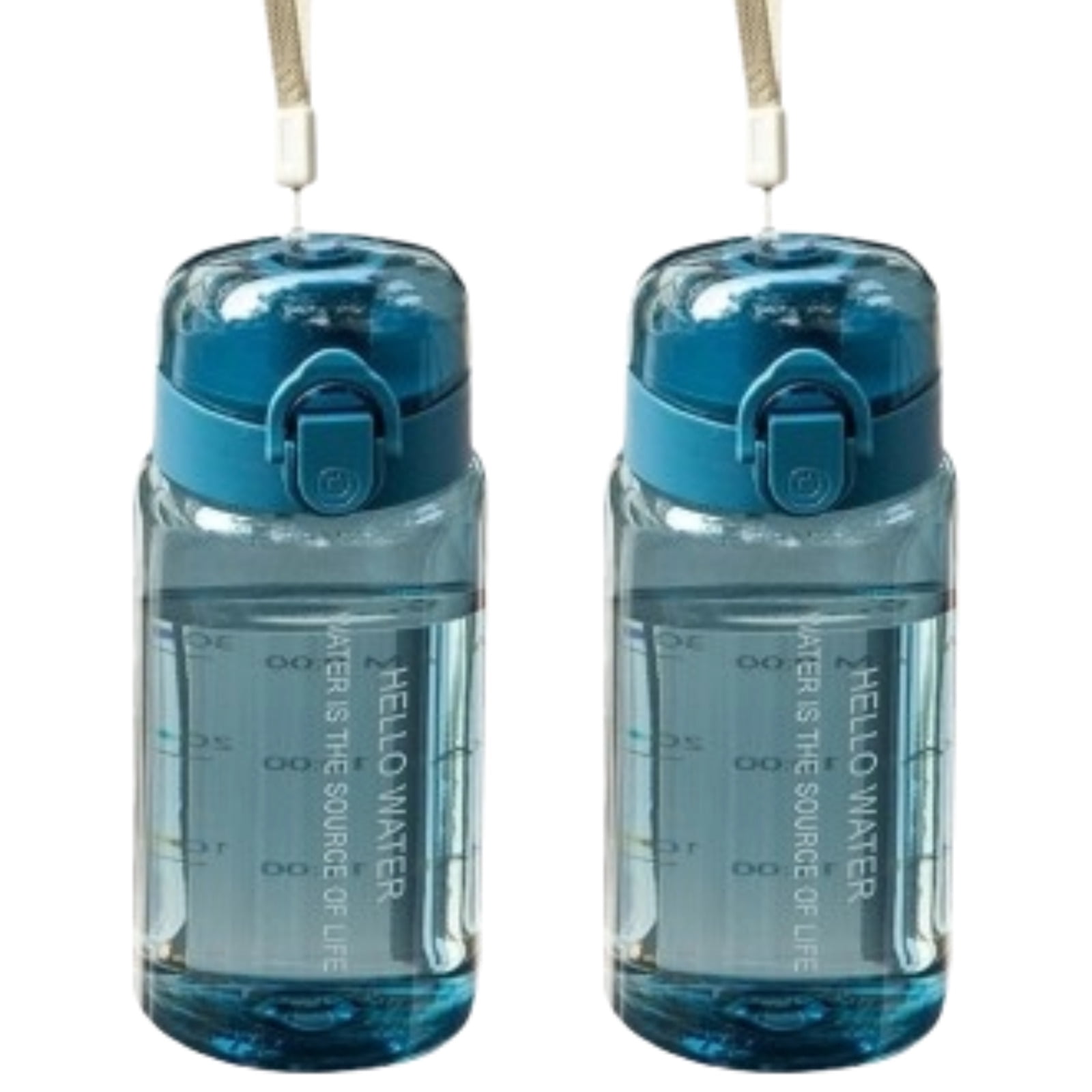 2 Pack Sports Water Bottle 18.5 oz Water Bottle with Time Marker Clear ...