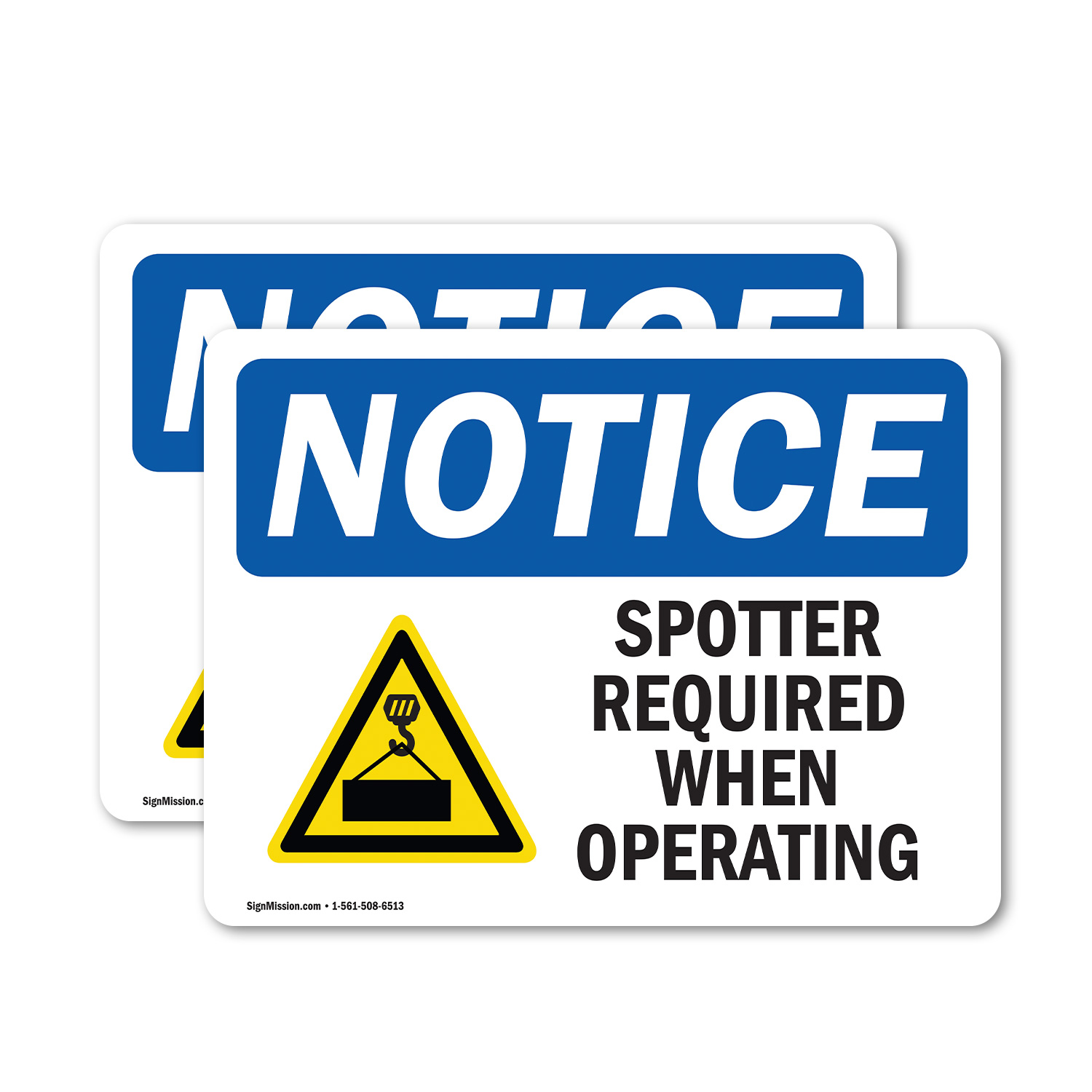 (2 Pack) Spotter Required When Operating Sign - Walmart.com