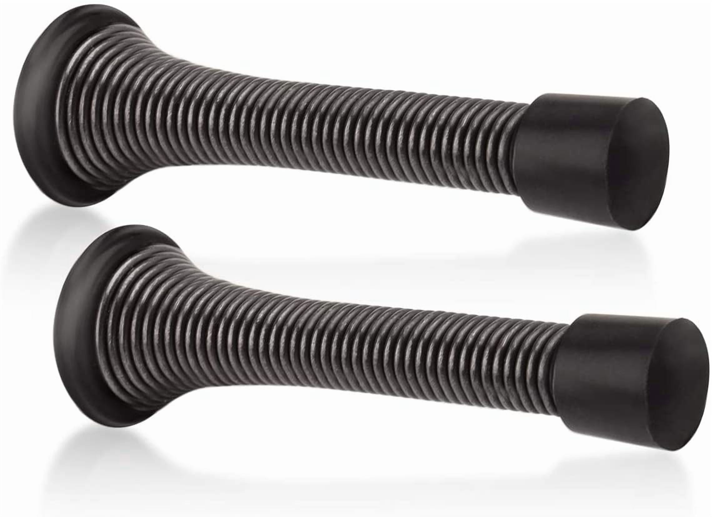 2 Pack Spring Door Stopper Oil Rubbed Bronze - 3-1/4" Flexible Spring ...