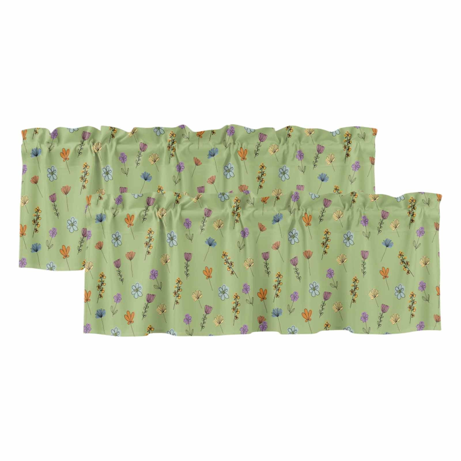 2 Pack Spring Flowers Valances for Windows Bedroom Living Room Window ...