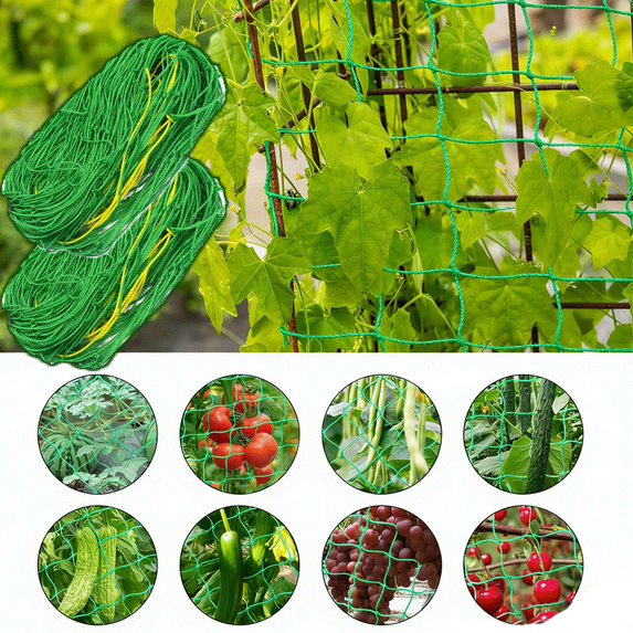2 Pack Spring Plant Trellis Netting, 2*5m Garden Plant Growing Netting ...