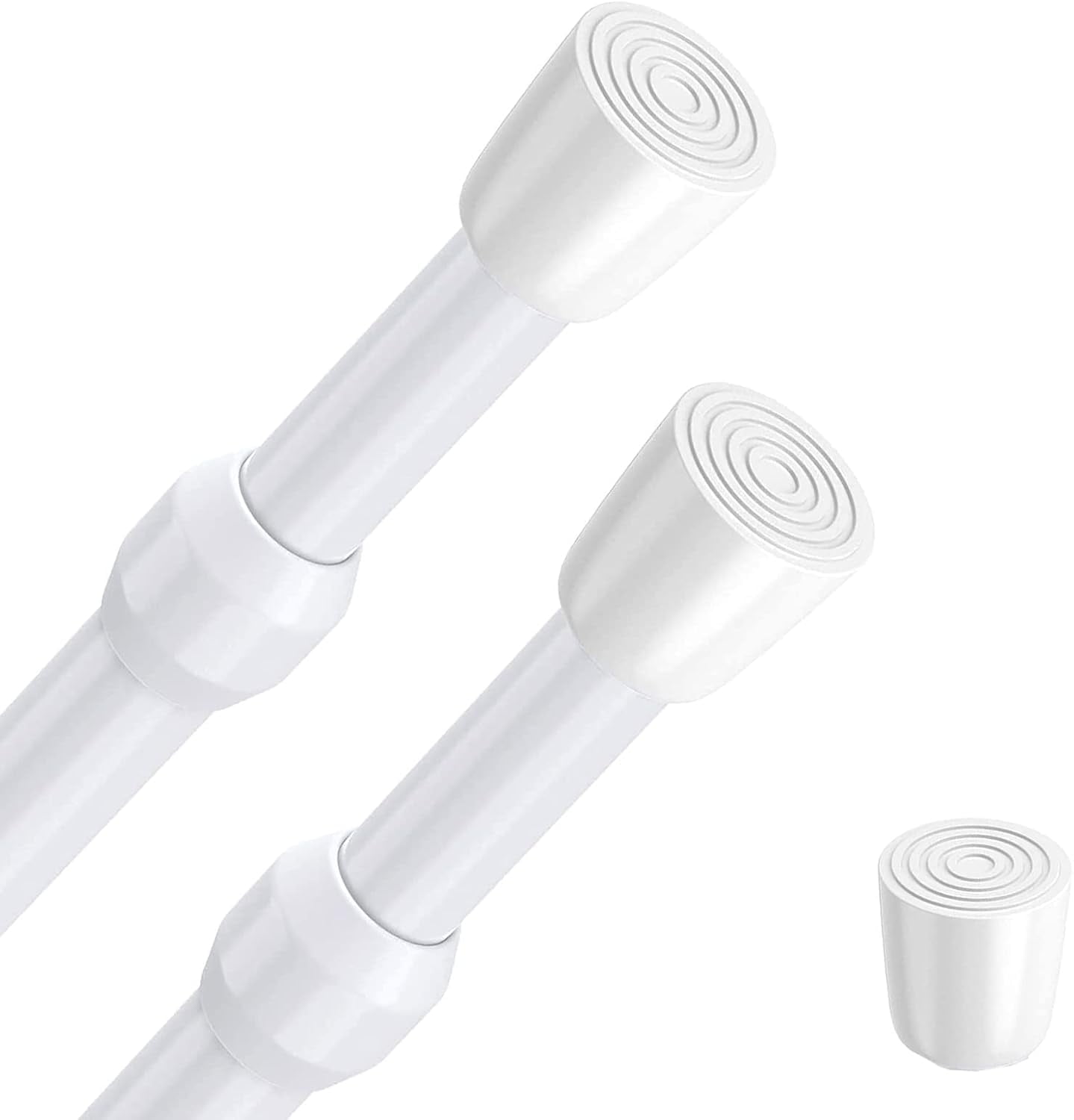 2 Pack Spring Tension Curtain Rod Adjustable 28-47 Inches Bedroom ...