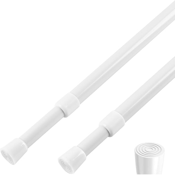 2 Pack Spring Tension Curtain Rod,Curtain Rod Adjustable 24-44 Inches ...