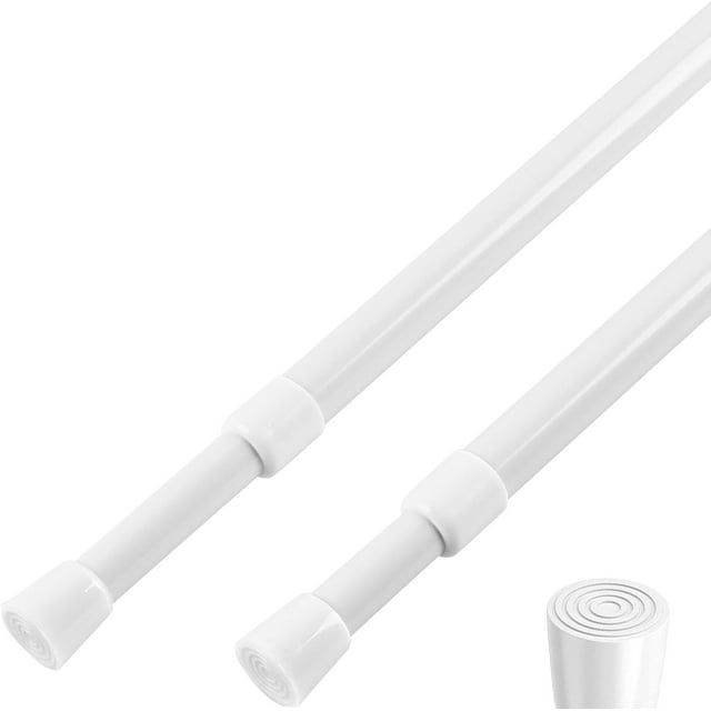 2 Pack Spring Tension Curtain Rod,Curtain Rod Adjustable 24-44 Inches ...