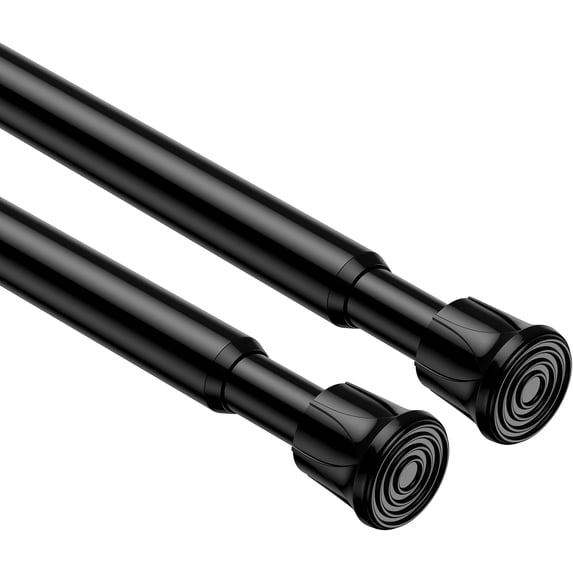 2 Pack Spring Tension Rods 28-48 Inches,5/8" Diameter Black Spring Load ...