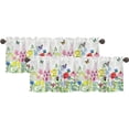 2 Pack Spring Watercolor Flowers Valance Curtains for Windows ...