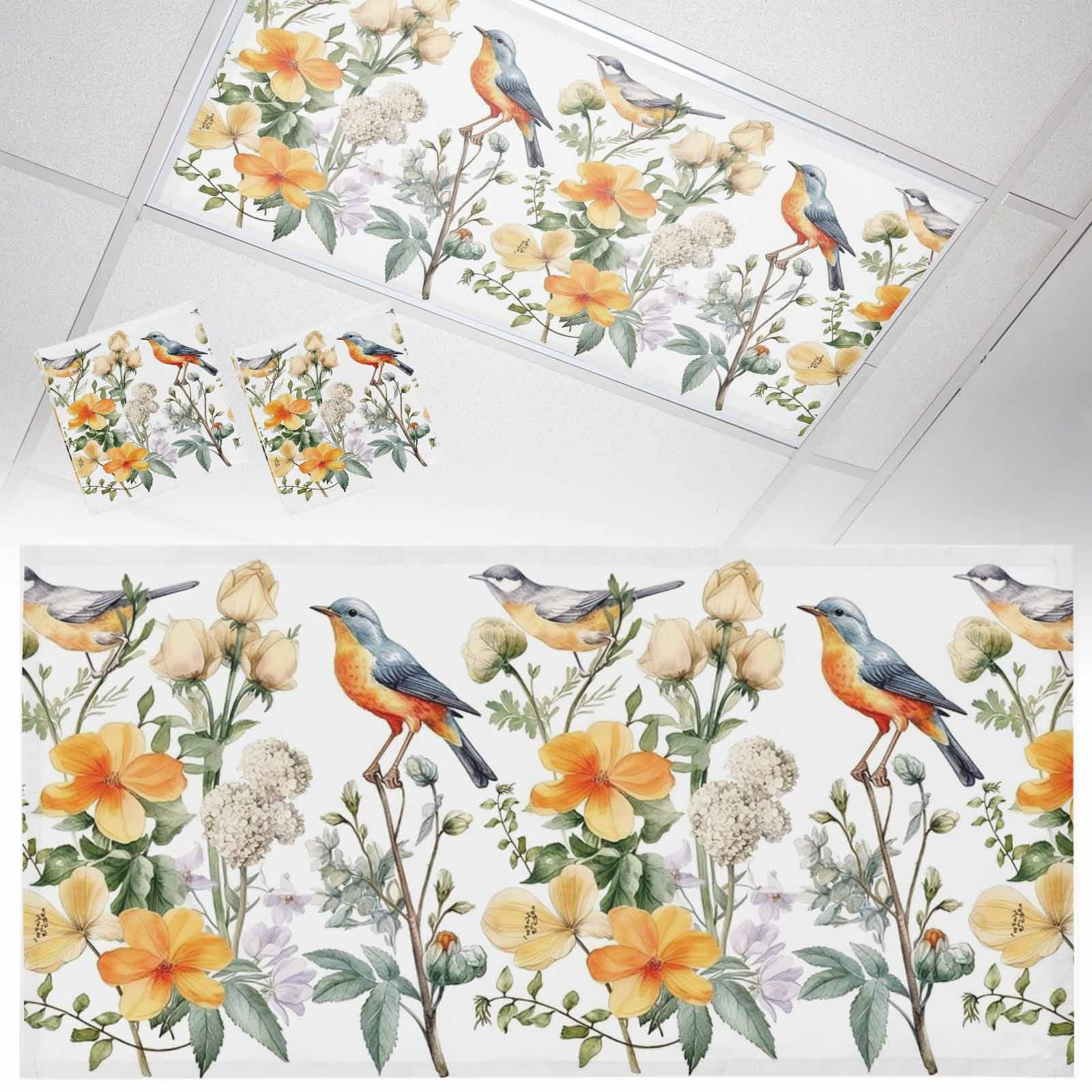 2 Pack Spring Watercolor Fluorescent Light Covers for Ceiling Lights ...